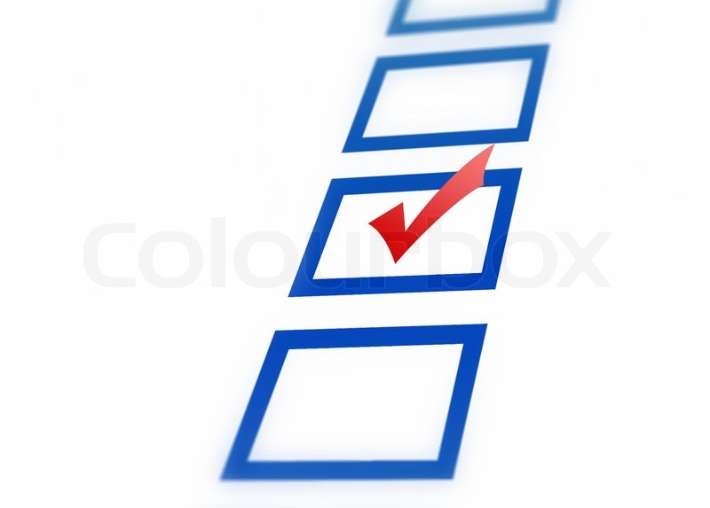 Check list with red check mark isolated ... | Stock image | Colourbox
