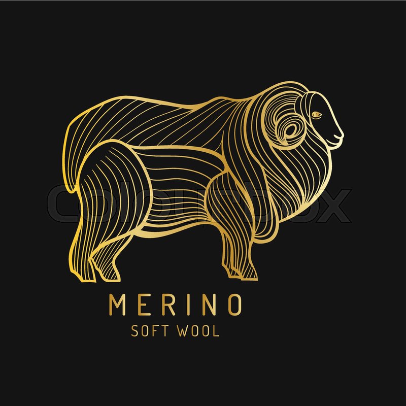 Merino sheep logo, label. Vector ram ... | Stock vector | Colourbox