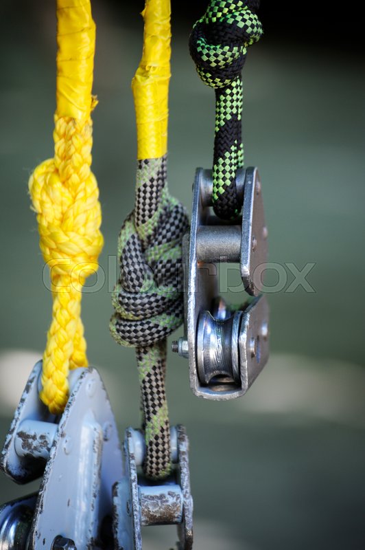 Rope with rollers. Equipment for rope ... | Stock image | Colourbox
