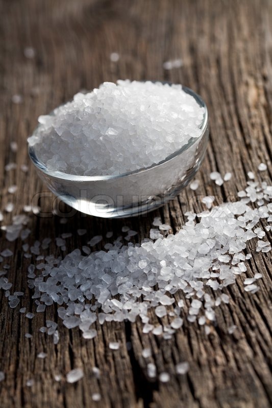 The Salt In Glass Bowl Stock Image Colourbox