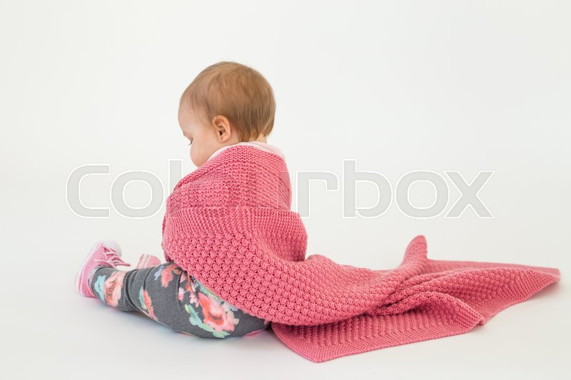 Back view picture of cute baby girl ... | Stock image | Colourbox