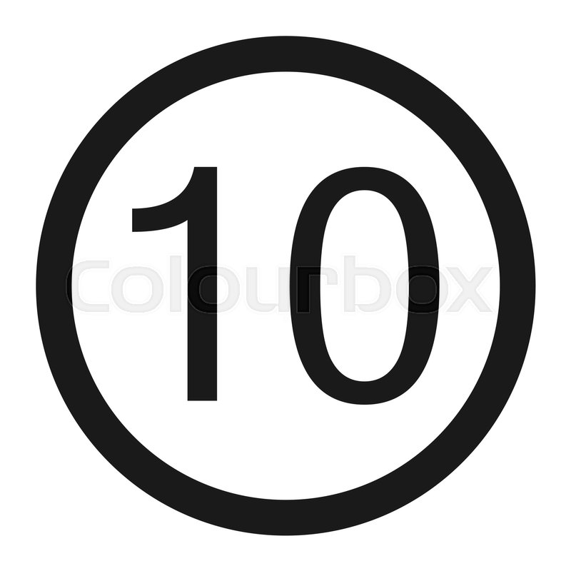 Maximum speed limit 10 line icon, ... | Stock vector | Colourbox