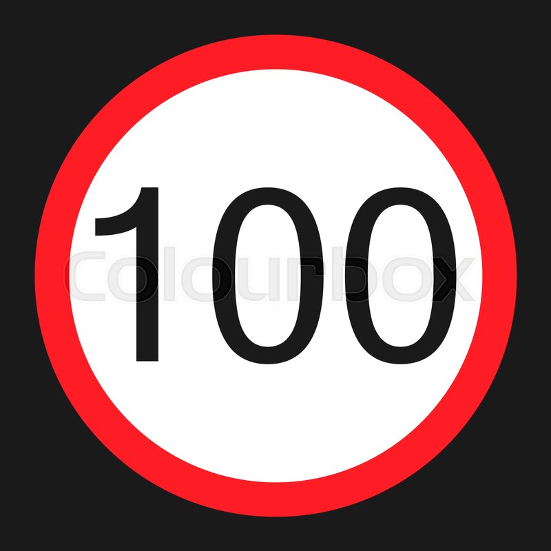 Maximum speed limit 100 flat icon, ... | Stock vector | Colourbox