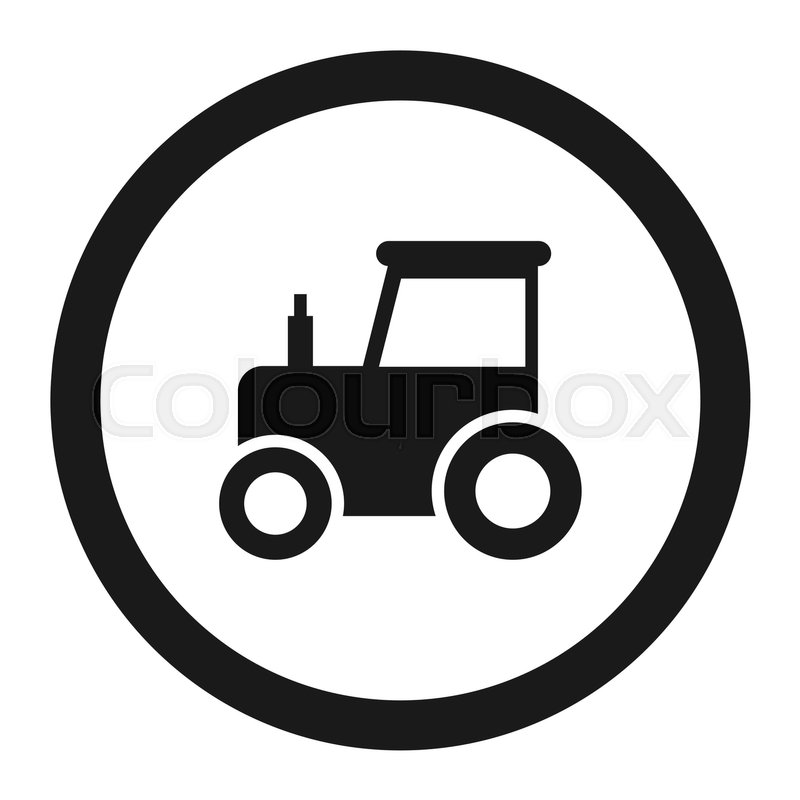 No tractor prohibition sign line icon, ... | Stock vector | Colourbox