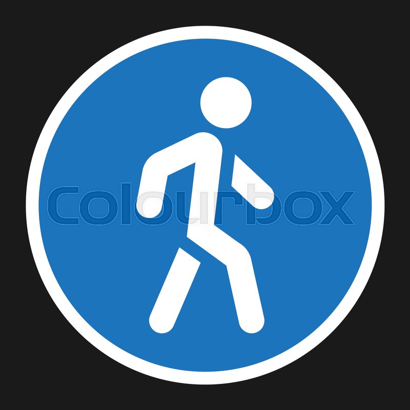 Footpath sign flat icon, Traffic and ... | Stock vector | Colourbox