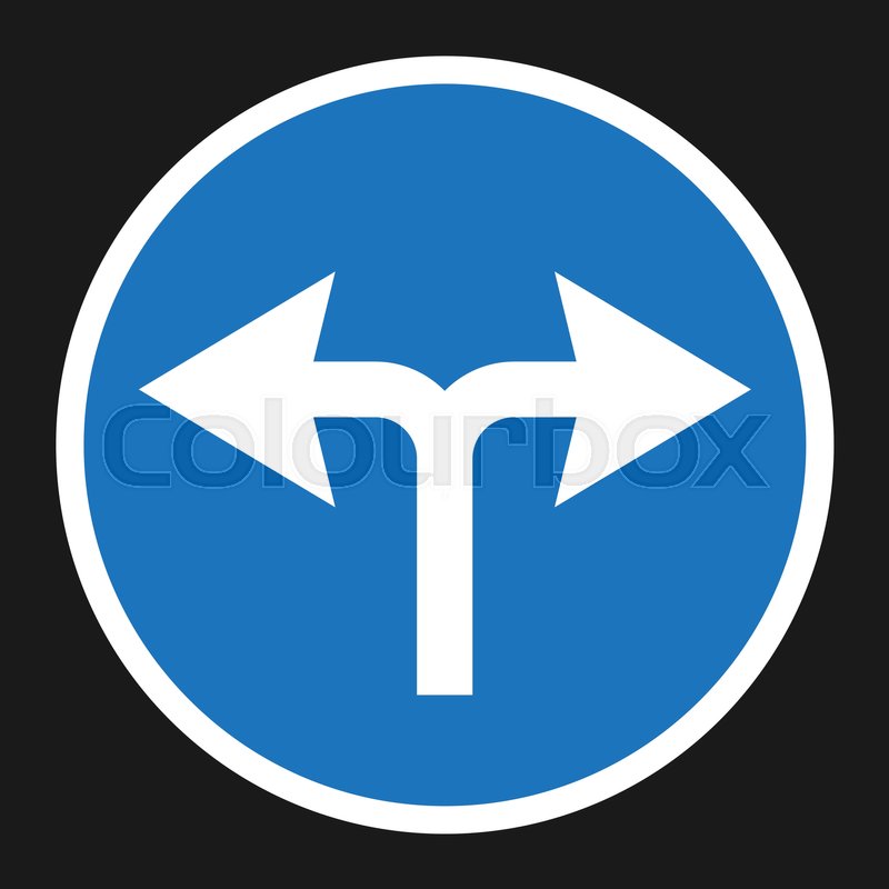 Turn left or right traffic sign flat ... | Stock vector | Colourbox
