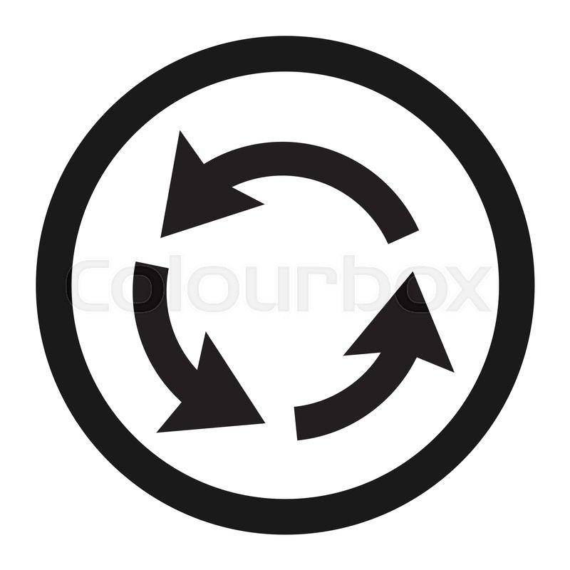 Roundabout Circulation sign line icon, ... | Stock vector | Colourbox