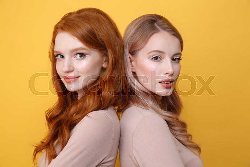 Picture of happy young two ladies ... | Stock image | Colourbox