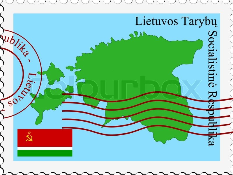 Stamp with Lithuanian Soviet Republic | Stock vector | Colourbox