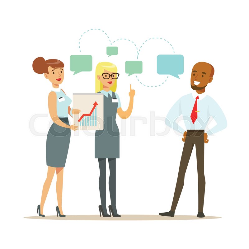 Business partners discussing financial ... | Stock vector | Colourbox