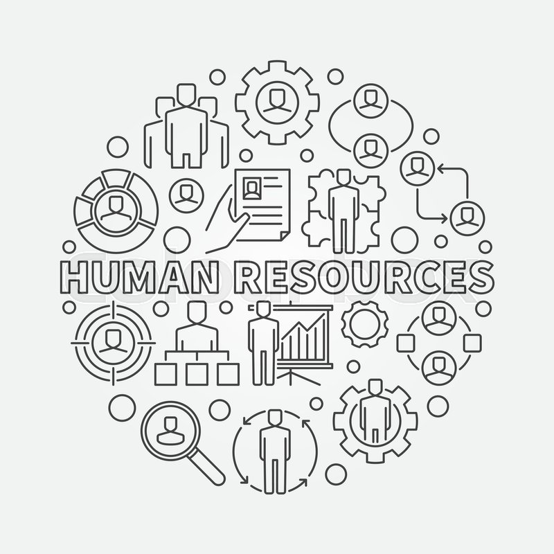 HR outline illustration. Vector round ... | Stock vector | Colourbox