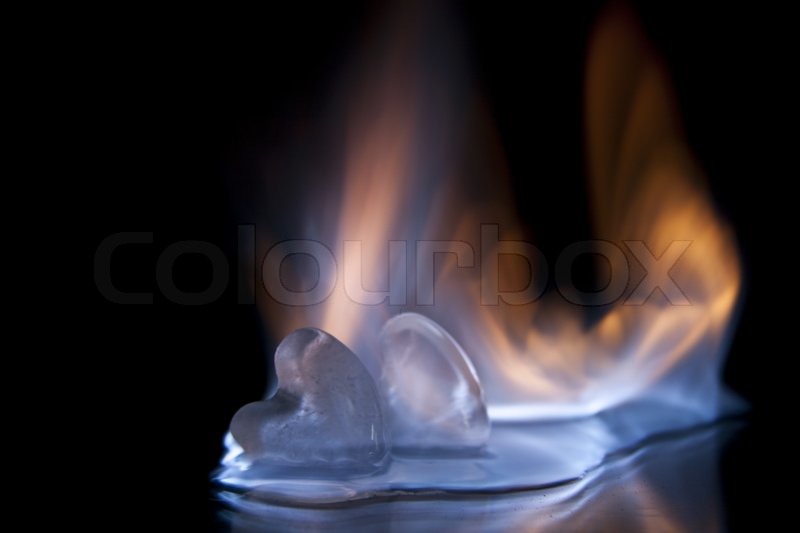 A flaming pile of ice cubes | Stock image | Colourbox