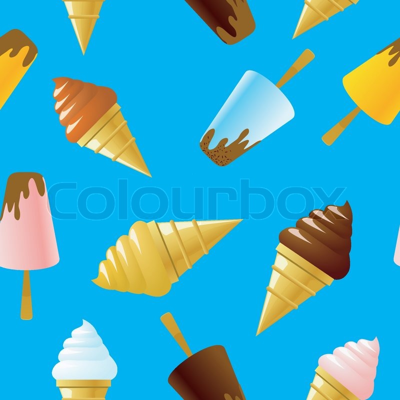 Seamless texture with ice cream | Stock vector | Colourbox