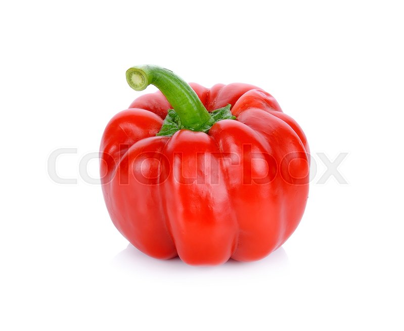 Red paprika isolated on the white ... | Stock image | Colourbox