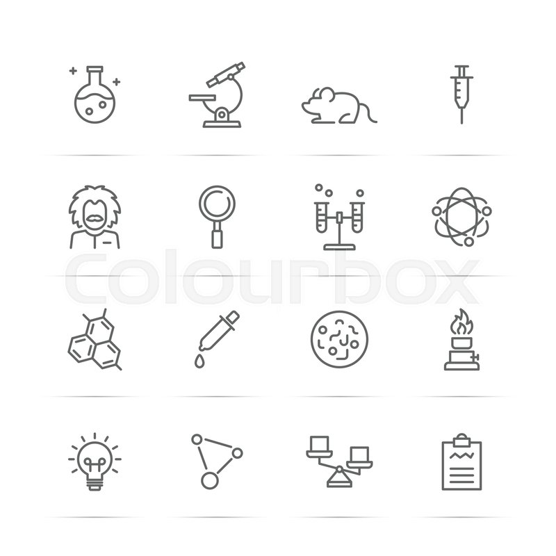 Science experiments vector line icons, ... | Stock vector | Colourbox