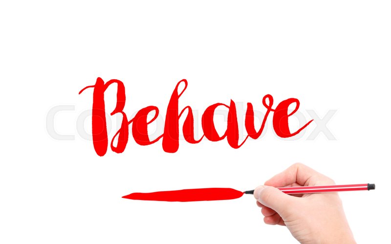 The word of Behave written by hand on a ... | Stock image | Colourbox