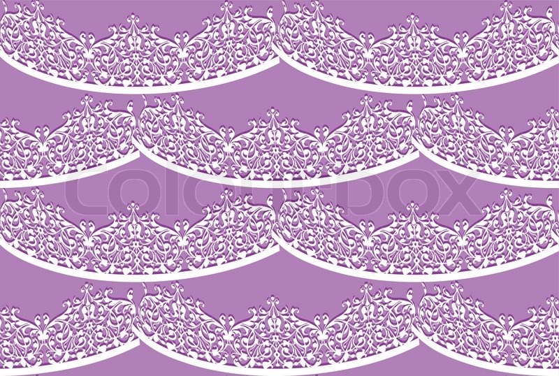 Floral purple vector seamless lace pattern with flowers Lace background ...