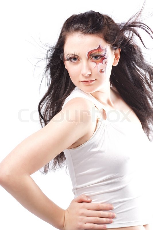 Beautiful female with extremely long ... | Stock image | Colourbox