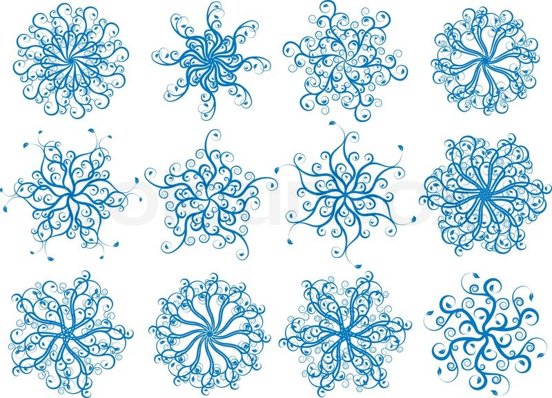Floral snowflakes, vector illustration | Stock vector | Colourbox
