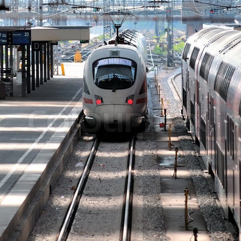 This photograph represent a fast train ... | Stock image | Colourbox