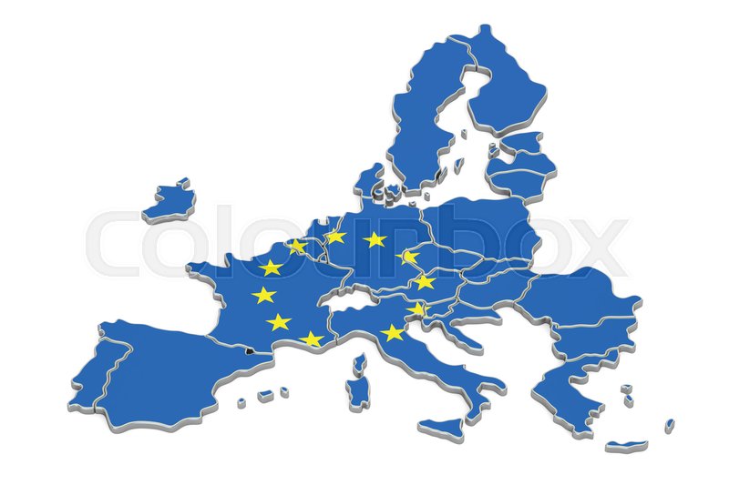 European union map, 3D rendering | Stock image | Colourbox