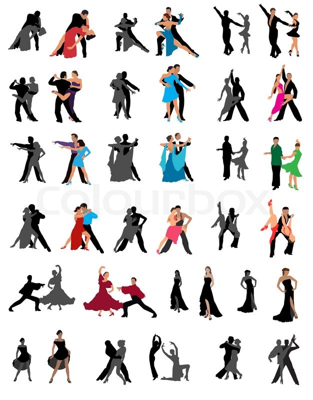 Dancing couples, different styles of ... | Stock vector | Colourbox
