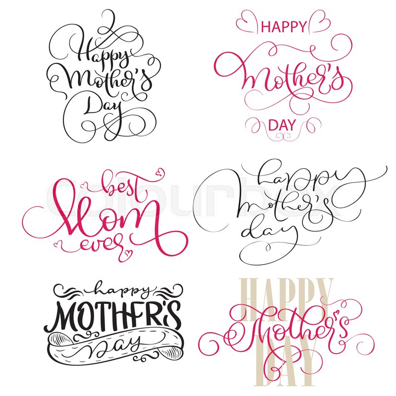 Set of texts for Mothers Day. Vintage ... | Stock vector | Colourbox