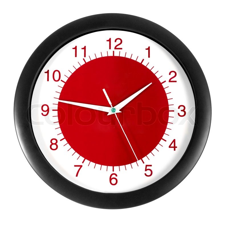 Roten Uhr isolatad auf weißem ... | Stock Bild | Colourbox