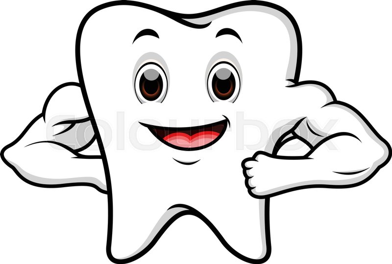 Illustration of Strong tooth cartoon | Stock vector | Colourbox