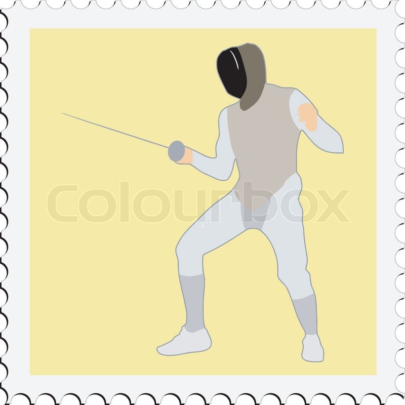 Vector Stempel mit dem Fechten | Stock-Vektor | Colourbox
