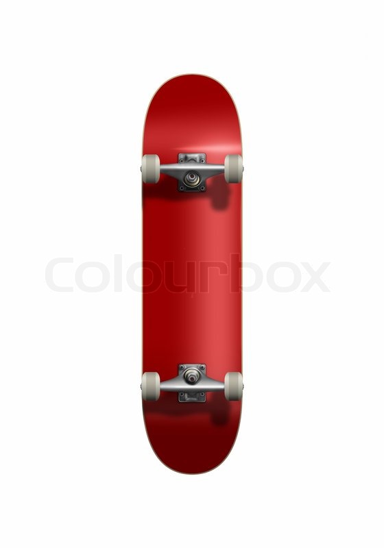 Red Skateboard isolated on a white ... | Stock image | Colourbox