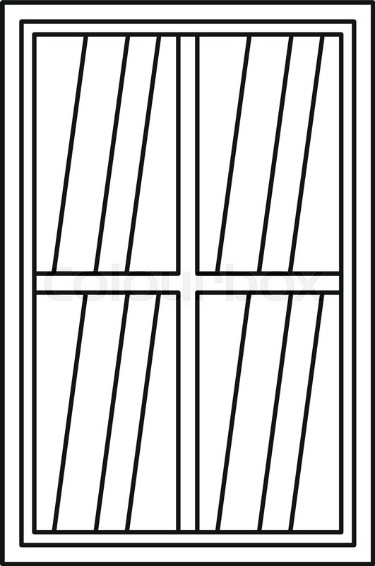 White rectangle window icon in outline ... | Stock vector | Colourbox