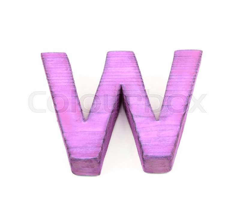 Single sawn wooden letter W symbol ... | Stock image | Colourbox