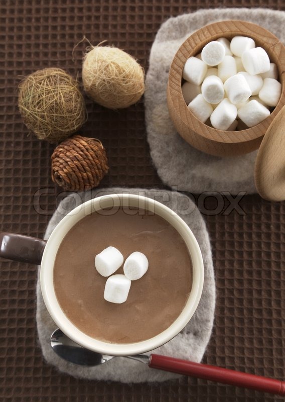 Mug of hot chocolate with marshmallows | Stock Photo | Colourbox
