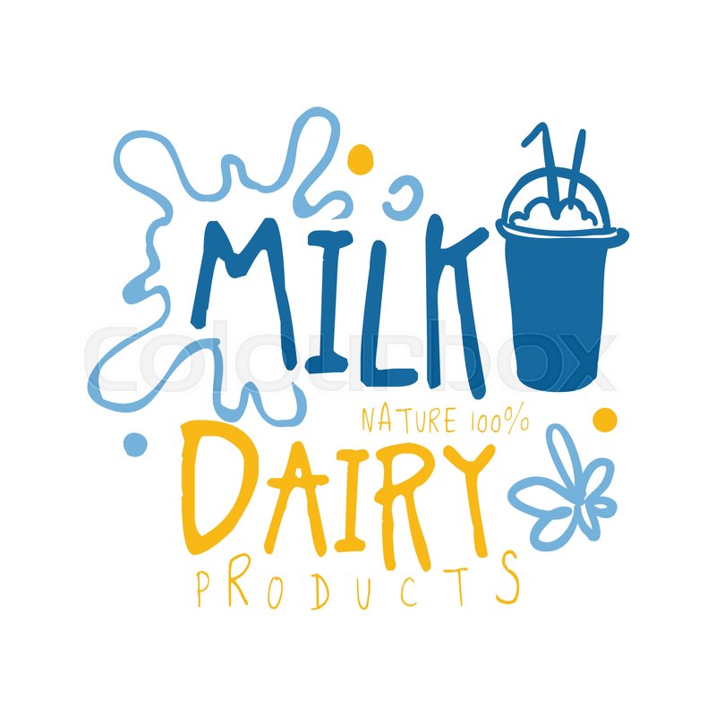 Milk dairy products logo symbol. ... | Stock vector | Colourbox