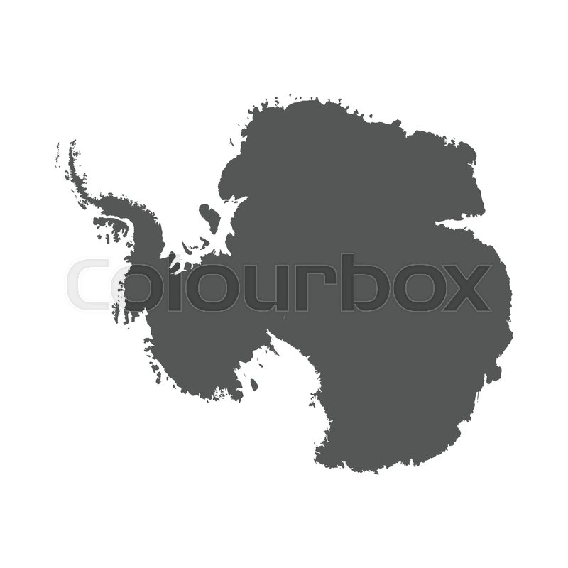 Antarctica vector map. Black icon on ... | Stock vector | Colourbox