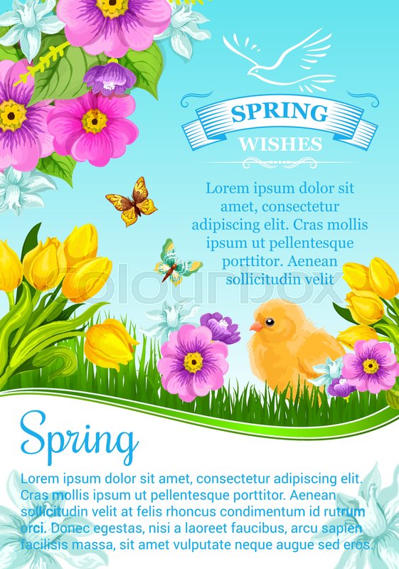 Spring holidays vector greeting card ... | Stock vector | Colourbox
