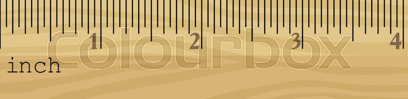 Vector illustration of wooden ruler | Stock vector | Colourbox