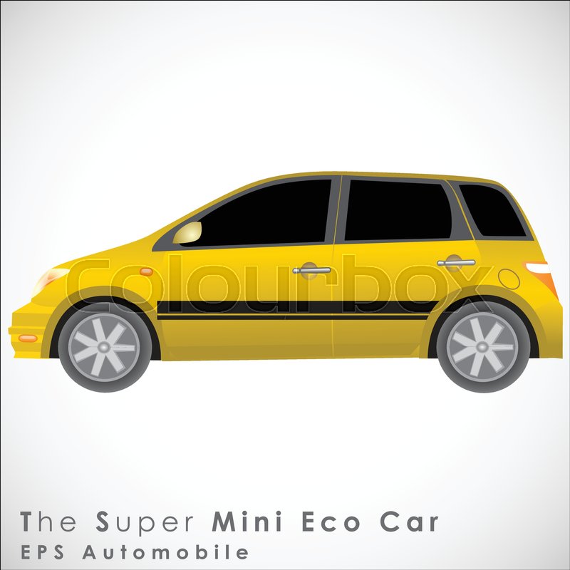 A Yellow Mini Car.Illustration, EPS ... | Stock vector | Colourbox