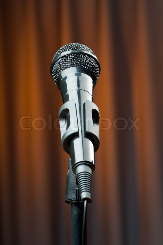 Audio microphone against the background | Stock Photo | Colourbox