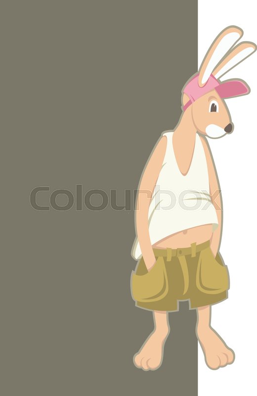 Cartoon hare in cap vector ... | Stock vector | Colourbox
