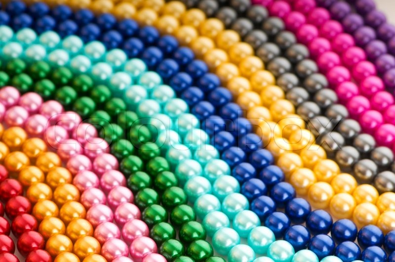 Abstract with colourful pearl necklaces | Stock image | Colourbox