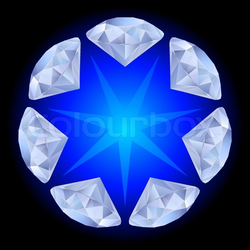 Realistic diamonds pattern on black. ... | Stock vector | Colourbox