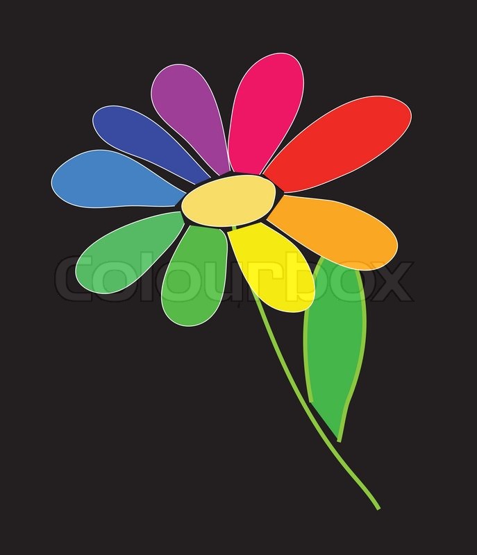 Rainbow flower vector illustration | Stock vector | Colourbox