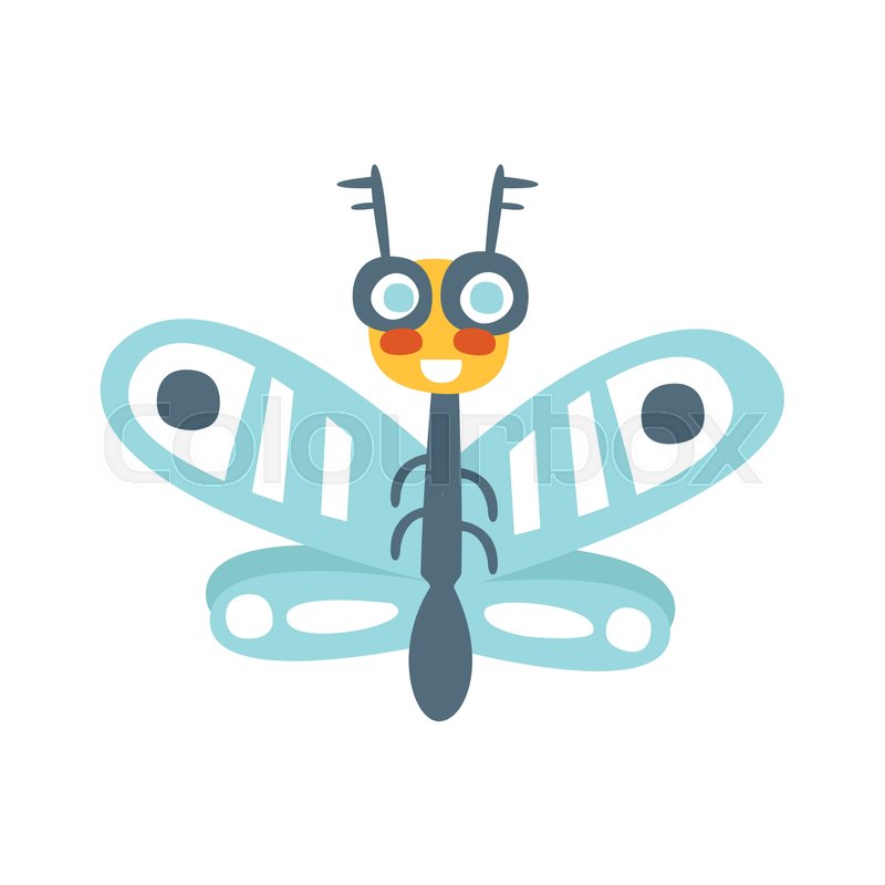 Funny cartoon flying fly insect, ... | Stock vector | Colourbox