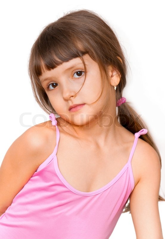 Amazing adorable little girl isolated ... | Stock image | Colourbox