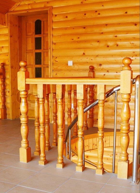 Wooden banisters in the modern house | Stock image | Colourbox