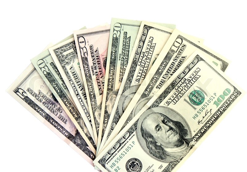 Fan-shaped dollars | Stock image | Colourbox