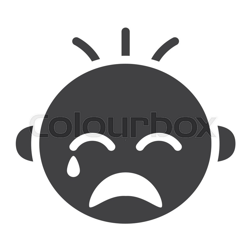 Baby boy cry solid icon, child and ... | Stock-Vektor | Colourbox