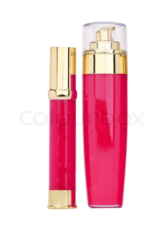 Pink bottle of perfume isolated on ... | Stock Photo | Colourbox